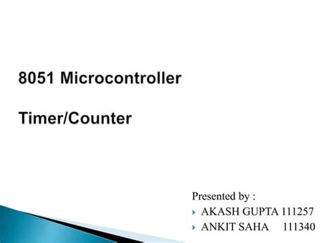 Timer And Counter In 8051 Microcontroller Pdf
