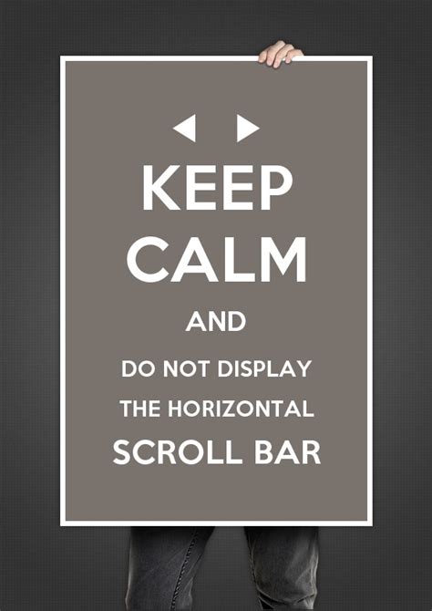 Do Not Display The Horizontal Scroll Bar Web Design Design Scroll Bar