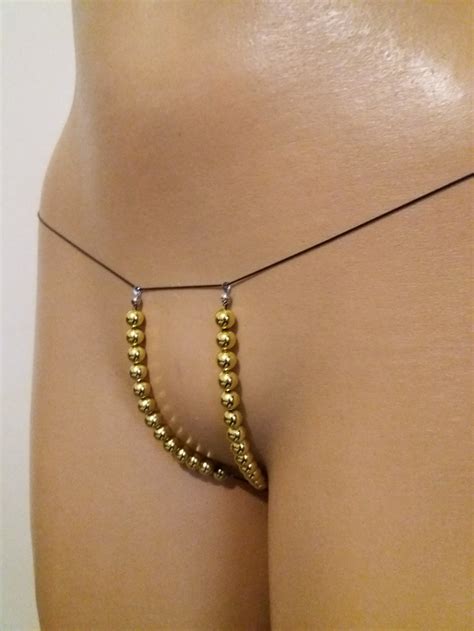 Golden Pearl G String Micro G String Sexy Pearl Panties Etsy