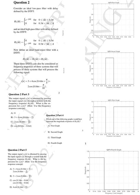 Solved Question 2consider An Ideal Low Pass Filter With