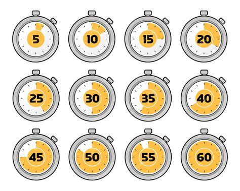 Premium Vector Kitchen Timer Clock 1 To 60 Minutes Countdown Symbols