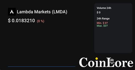 Lambda Markets Price Chart Market Cap Lmda Coin Essentials Coinlore