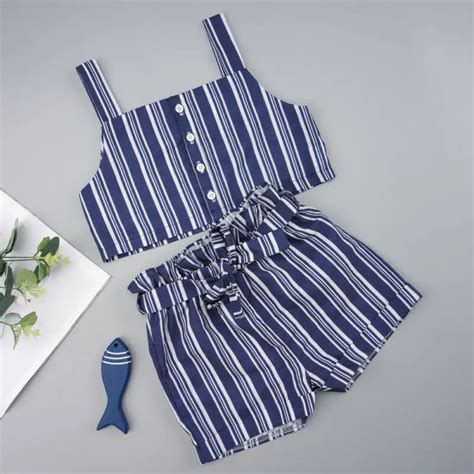 신생아 아기 소녀 줄무늬 옷 자르기 탑스 조끼 바지 반바지 복장 Sunsuit의류세트 Aliexpress