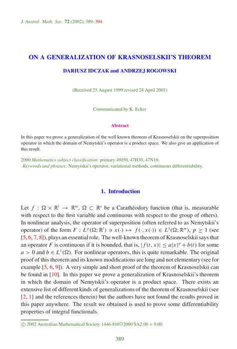 Pdf On A Generalization Of Krasnoselskiis Theorem