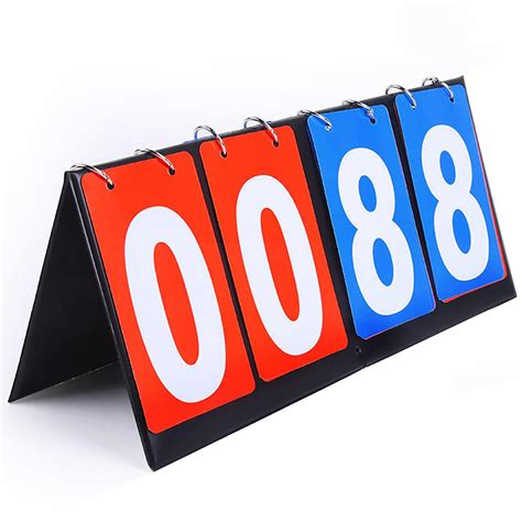 Qinsky Scoreboard 4 Digit Scoreboard Flip Scoreboards Portable Flip
