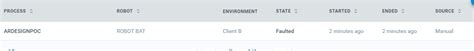 robot connected to orchestrator but no processes available in system