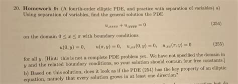 Solved 20 Homework 9 A Fourth Order Elliptic PDE And Chegg Com