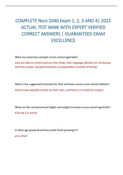 Complete Nurs 2040 Exam 1 2 3 And 4 2025 Actual Test Bank With