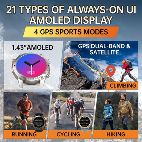 Jual Skmei Dm56 Smartwatch Gps Map 143 Amoled 5atm Waterproof