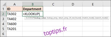 Comment Utiliser La Fonction Xlookup Dans Microsoft Excel Toptipsfr
