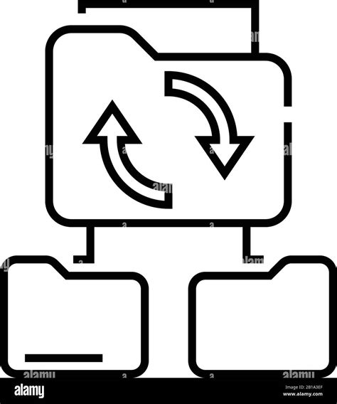 Data Folder Line Icon Concept Sign Outline Vector Illustration Linear Symbol Stock Vector