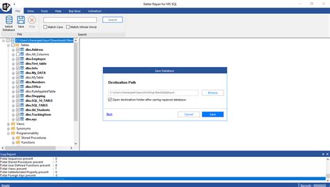 Save Repaired Sql Database In Different Formats