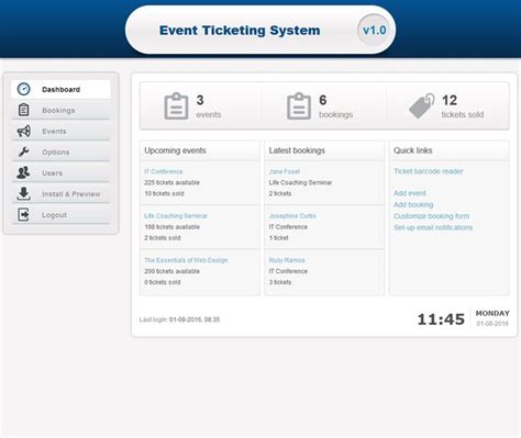 Event Ticketing System PHP Event Booking System Features