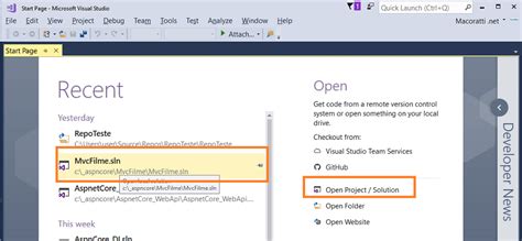 ASP NET Core Criando uma aplicação ASP NET Core MVC com o VS II