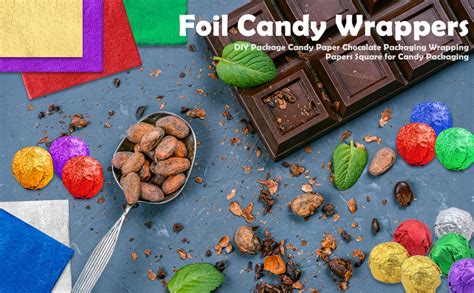 200pcs Foil Candy Wrappers 4x4 Inches Diy Square Package