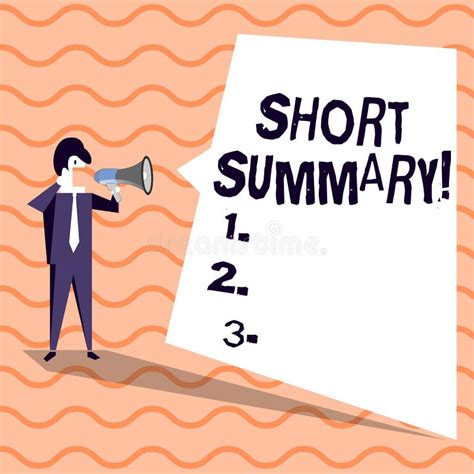 Word Writing Text Short Summary Business Concept For Brief Statement Of Main Points Clear