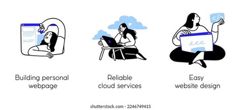 Programming Illustration Set Different Characters Working Stock Vector