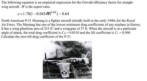 Solved The Following Equation Is An Empirical Expression For The Oswald 1 Answer