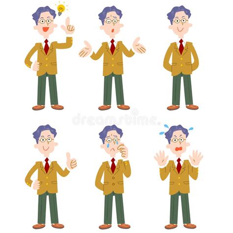 Estudante De Sexo Masculino Com Poses E Gestos Uniformes Todo O Corpo