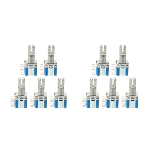 Mlins 10 Pcs Rotary Encoder Compact Digital Encoder Switch With Metal Shaft For Diy Projects And