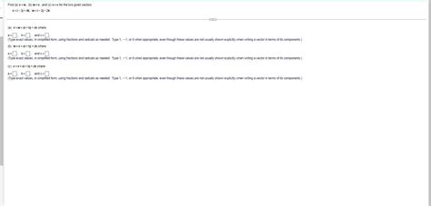 Solved Find A Vw B Wv And C Vv For The Two Given Chegg Com