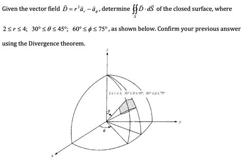 solved given the vector field d r2ar−aϕ determine ∬sd⋅ds of