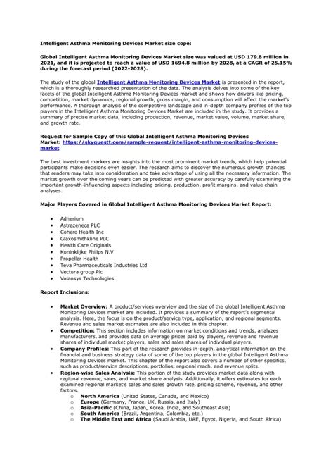 Ppt Intelligent Asthma Monitoring Devices Market Powerpoint