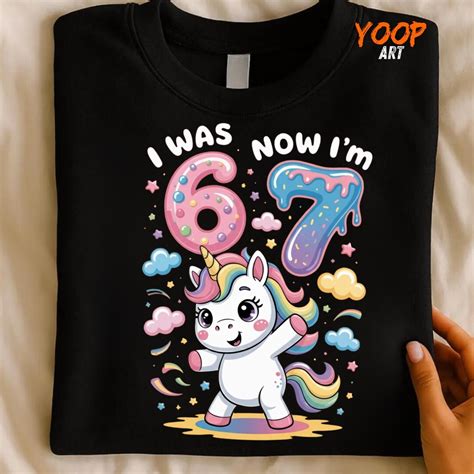 Kawaii Unicorn Birthday Png Dab Unicorn Age 6 To 7 Design Cute