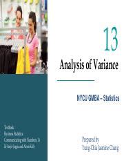Chapter Analysis Of Variance Pdf Analysis Of Variance NYCU GMBA Statistics Textbook