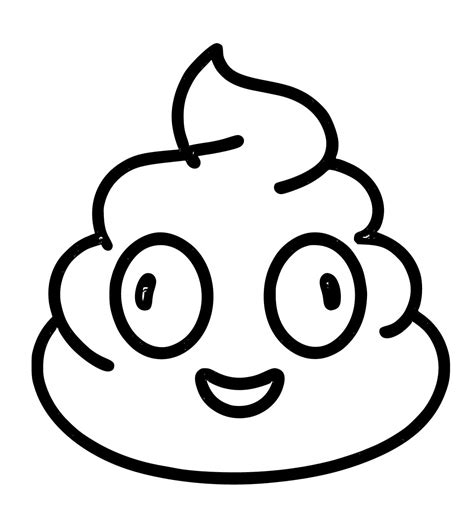 Coloriage Un Caca Emoji Mignon Télécharger Et Imprimer Gratuit Sur