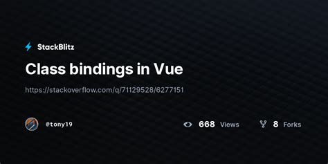 Class Bindings In Vue Stackblitz