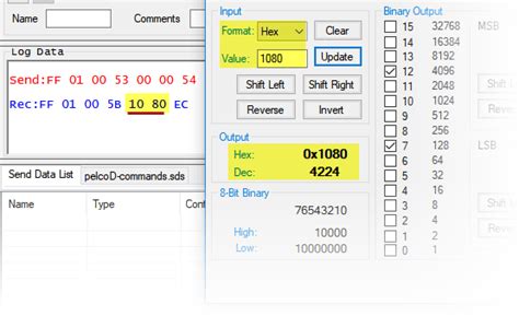 Test Pelco D Protocol With Comm Operator Software Serial Port Tool