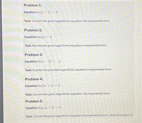 Solved Problem 1equation Lnx13task Convert The Given