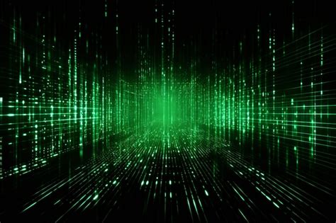 Binary Matrix Background Digital Data Stream In Matrix Style Premium