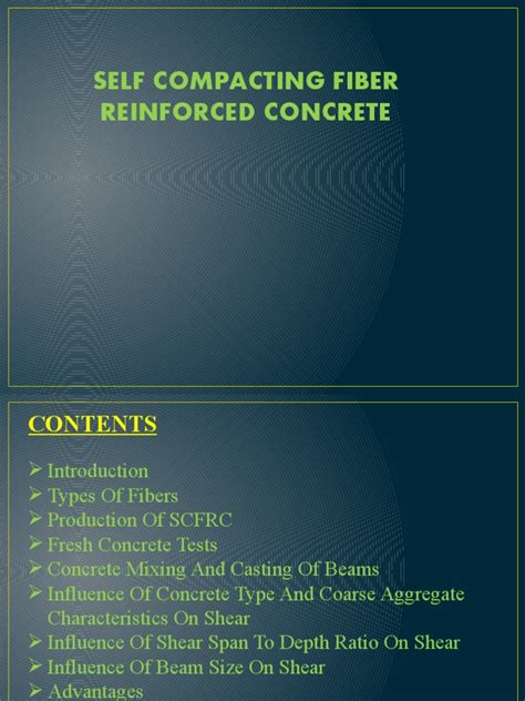 Self Compacting Fiber Reinforced Concrete Pdf Science And Mathematics