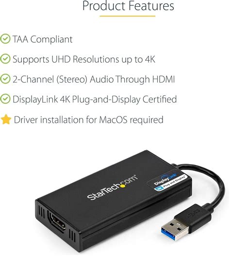 Startech Usb 3 0 To Hdmi Adapter Displaylink Certified 4k 30hz Au Meilleur Prix Sur Idealo Fr