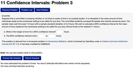solved 11 confidence intervals problem 3 previous problem