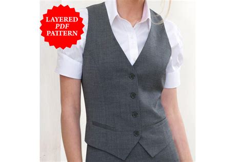 Womens Waistcoat Pdf Sewing Pattern Graphic By Craftbook99 · Creative