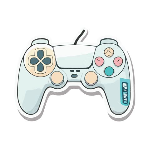 Small Sticker With An Image Of An Electrical Game Controller Clipart
