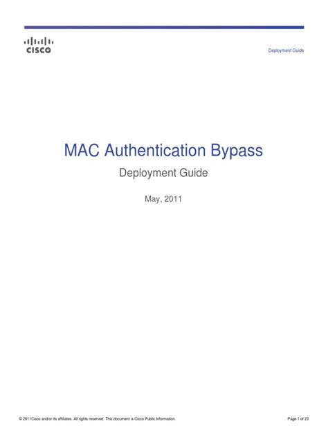 Mac Authentication Bypass Deployment Guide Pdf Active Directory