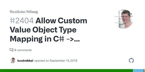 Allow Custom Value Object Type Mapping In C Swagger C · Issue