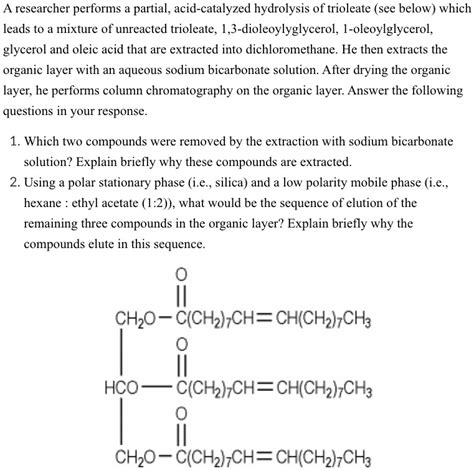 solved texts a researcher performs a partial acid catalyzed