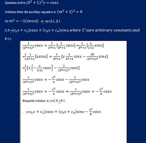 Mathematics Education Linear Equations With Constant Coefficients