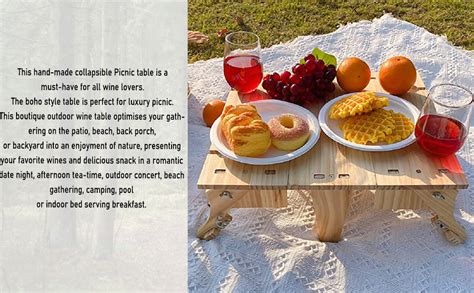 Vesly 2 In 1 Folding Wooden Picnic Basket Table Latest