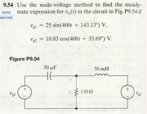 Solved 954 Use The Node Voltage Method To Find The Steady