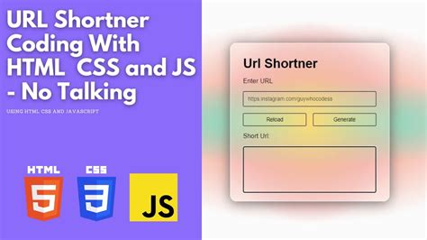 Url Shortner Using Html Css Javascript No Talking Youtube