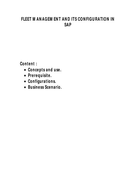 fleet management and its configuration in sap v1 1 download free pdf