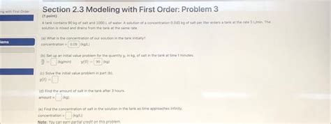 Solved Section 2 3 Modeling With First Order Problem 3 1