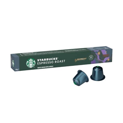 Nespresso Starbucks Espresso Roast Capsules 10 Coffee Pods Caramelly