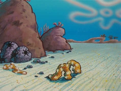 Orig Spongebob Animation Cel W Background Landscape